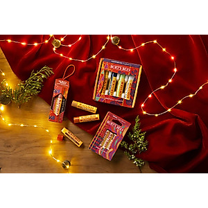 Burt's Bees Kissable Color Holiday Gift Set, 3 Lip Shimmers in Gift Box, Warm Collection in Peony, Fig & Rhubarb