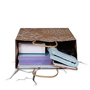 MOMONI 28 Piece Medium Premium Christmas Gift Bags- Classic Variety Kraft Gift Bags Bulk Christmas Bags- Good for Xmas Party Favors, Goody Gift Bags, Holiday Treat Box and Presents