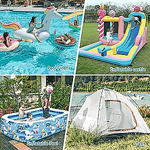 Tenozek Pool Patch Repair Kit Self-Adhesive Vinyl Repair Patch 30 Pieces Repair Pool Liner Patch Repair Pool Patches for Above Ground Pools Swimming Ring Inflatable Float Boat