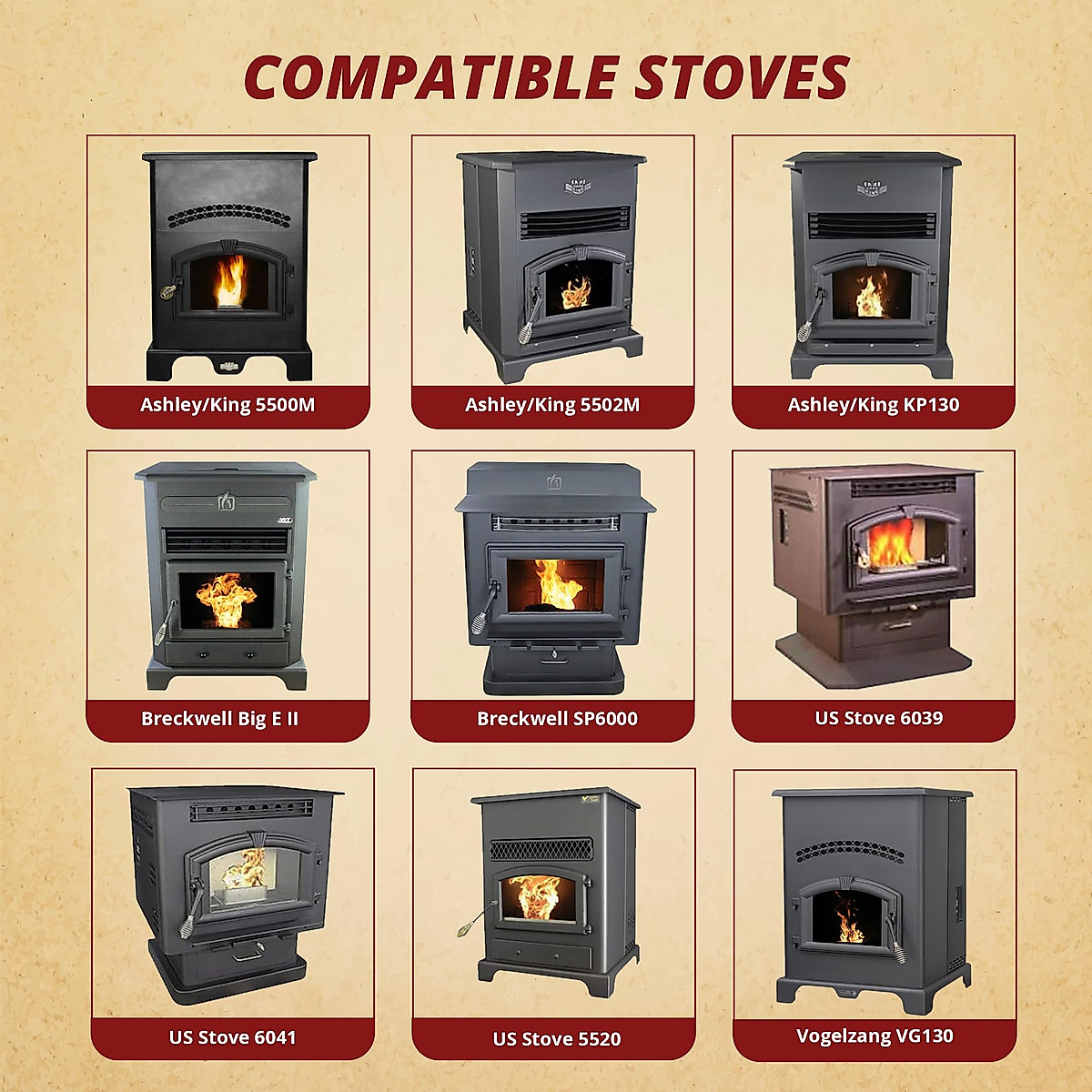 Us Stove 80473 Combustion Exhaust Blower Motor Fan for US Stove 5520, King Ashley 5500 5500M 5500XL 5500XLT 5502M 5510 Pellet Stoves, American Harvest 6037 6039 6039hf 6039i 6041 6041i with Housing