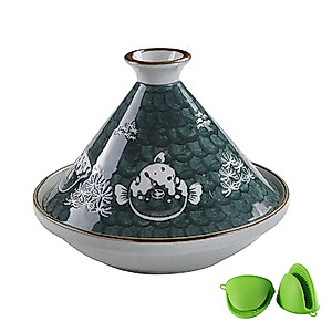 YLWX Tagine Cooking Plate Moroccan, Handcraft Ceramic Tajine, Traditional Clay Pot For Cooking (Color : B)