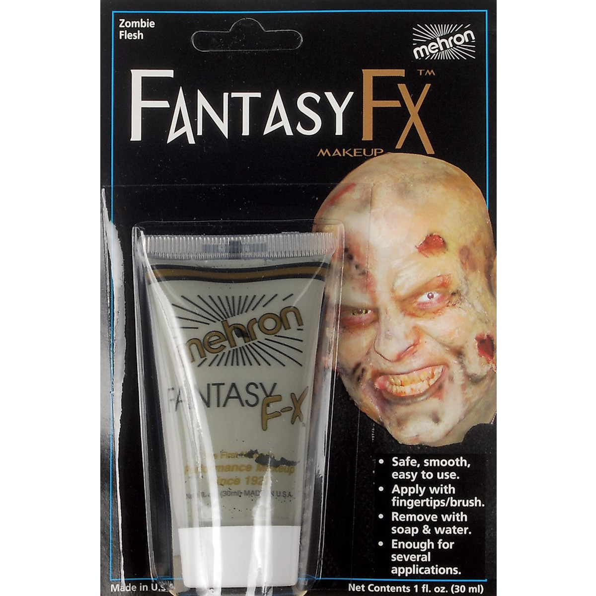 Loftus International Mehron Makeup Fantasy F/X Water Based Face & Body Paint, Zombie - 1oz Carded Novelty Item