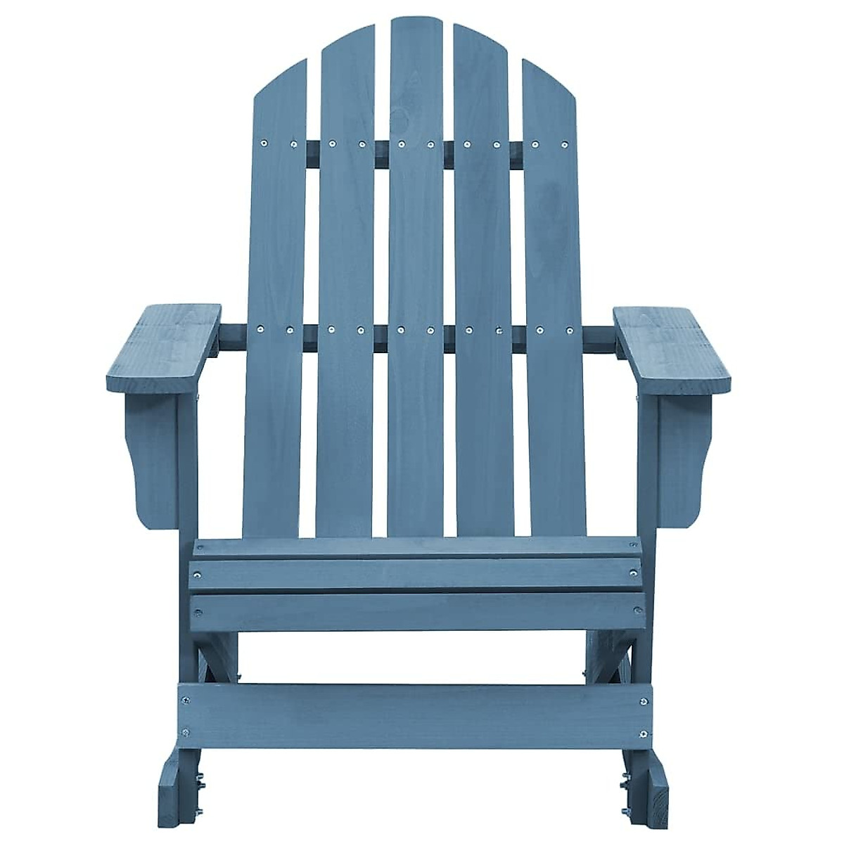 Tidyard Patio Adirondack Rocking Chair Solid Fir Wood Blue Outdoor Fire Pit Chair Wooden Garden Armchair for Porch Pool Lawn Deck Backyard Balcony Outdoor