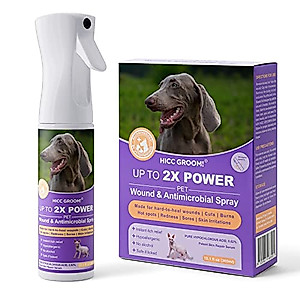 HICC Dog Wound & Skin Care Spray, HOCl Formula Skin Repair & Healing Spray for Minor Cuts, Scrapes, Rashes, Hot Spots Treatment, Soothe Itching, Safe for All Animals, 10.1 Ounces