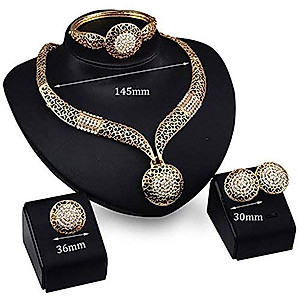 Genuiskids Fashion Women Jewelry Sets Bride Wedding Party Gold Plated Chain Necklace Earring Set