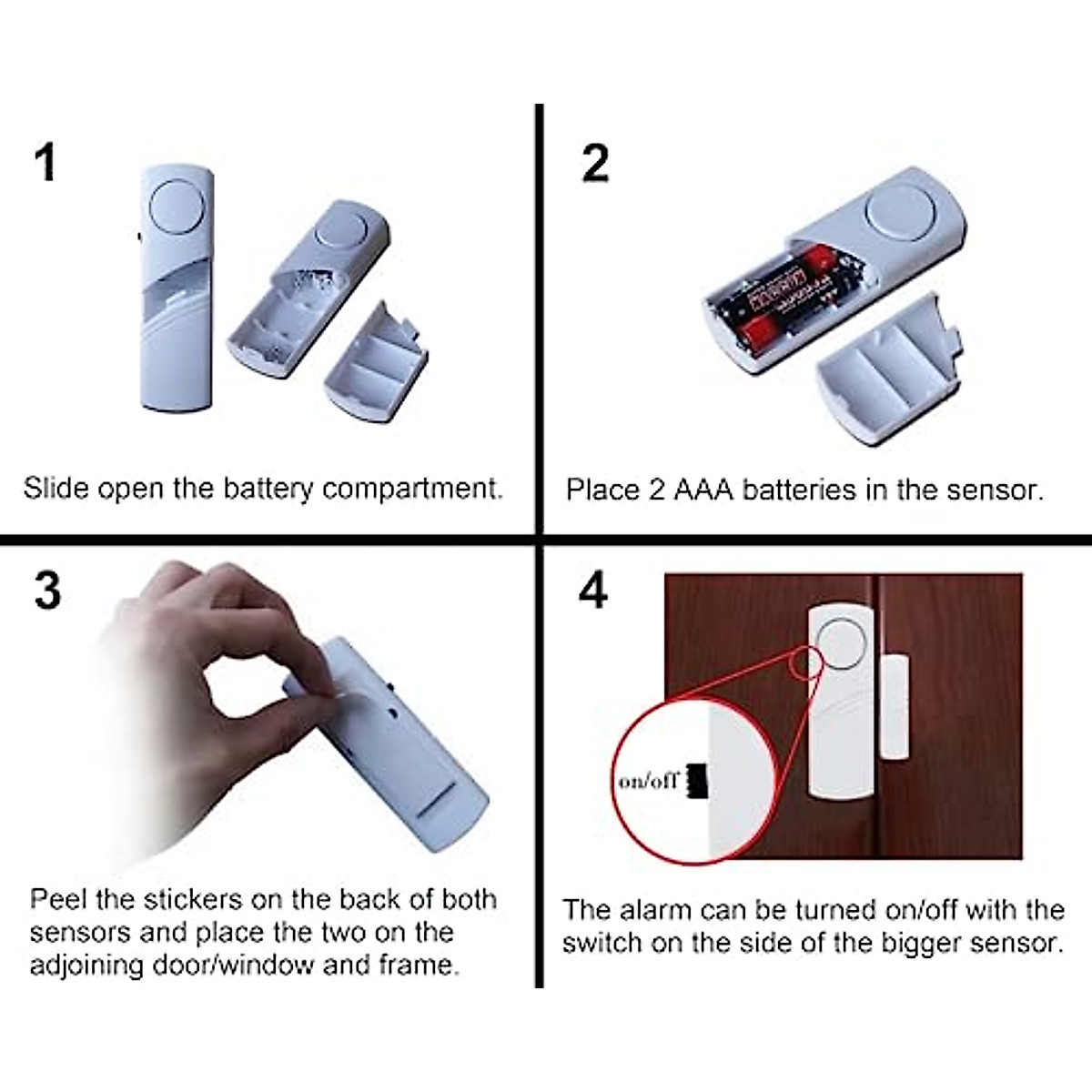 AVAHISTA Ultimate Home Security Bundle 3-in-1 Portable Door Lock Door Stop Alarm 2 Sets of Door/Window Sensor Alarms Heavy Duty Protection for Travel. Home/Apartment Security Package