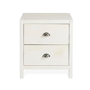 Camaflexi Hampton Solid Wood Nightstand, Coastal White