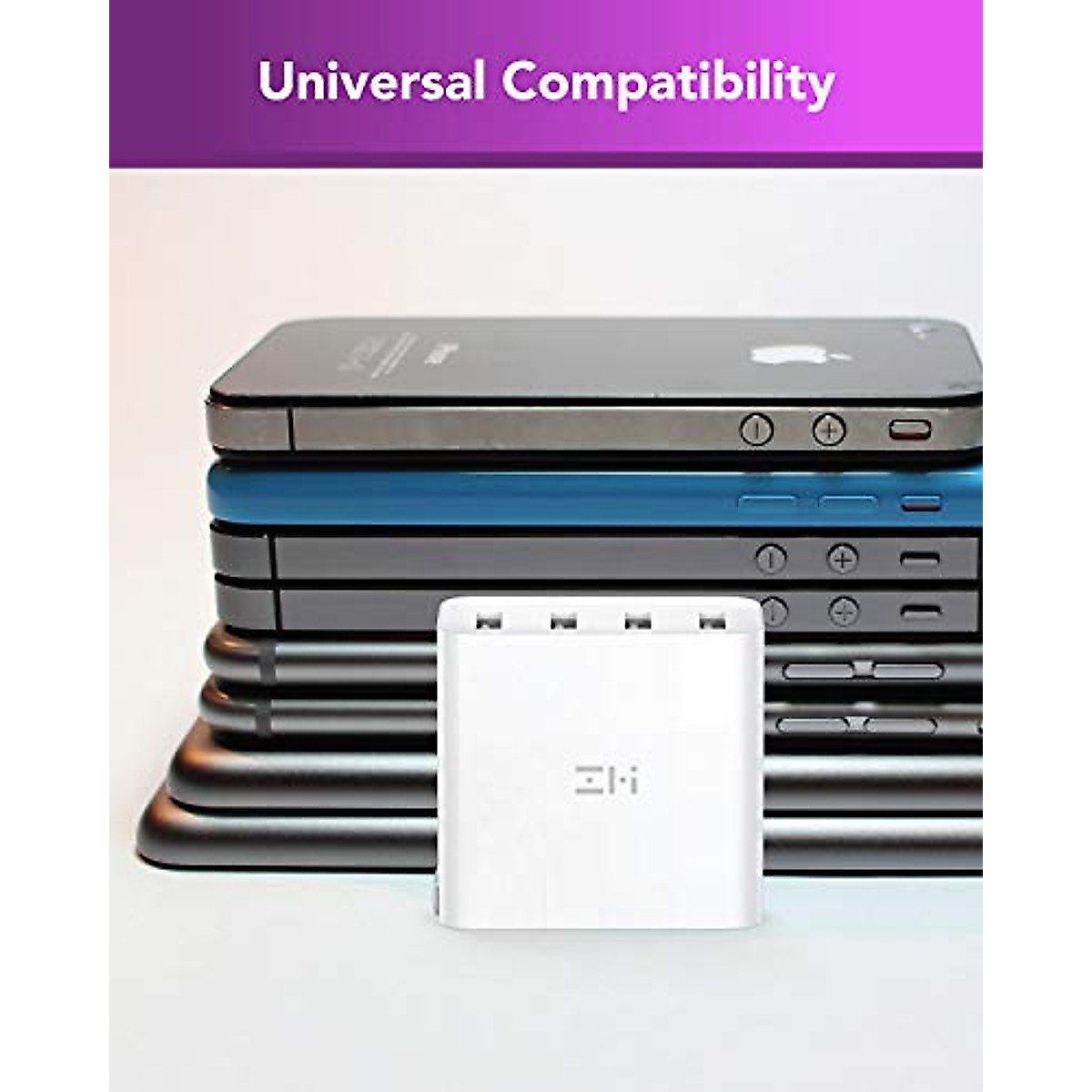 ZMI PowerPlug 4-Port 35W USB Wall Charger Power Adapter, Portable with Foldable Prongs for iPhone, iPad, Samsung Galaxy, and More