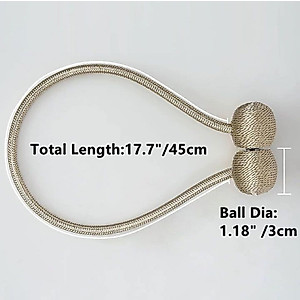 4Pack Curtain Tiebacks - Magnetic Curtain Tiebacks, European Style Convenient Drape Tie Backs，No Tools Required for Christmas Home Holiday Décor (Rice Red, 4)