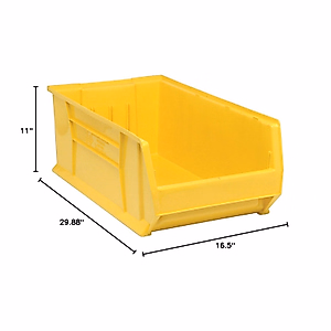Quantum Storage Systems Storage Containers, 29-7/8"L x 16-1/2"W x 11" H, Yellow