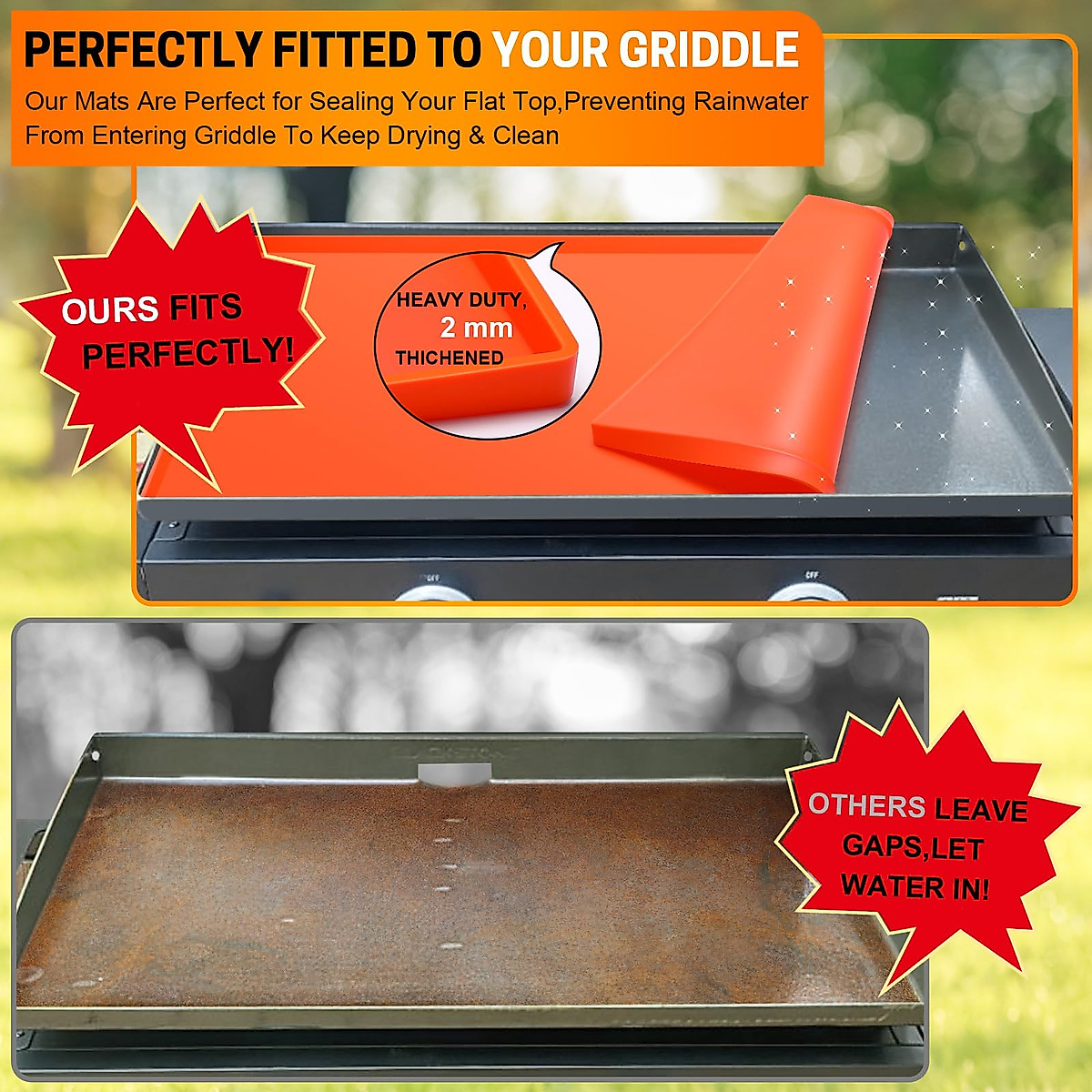 i-FSK Heavy Duty Silicone Griddle Mat (1.98 lbs) for Blackstone 36", All-Season Cover, Effortless Cleaning Accessory