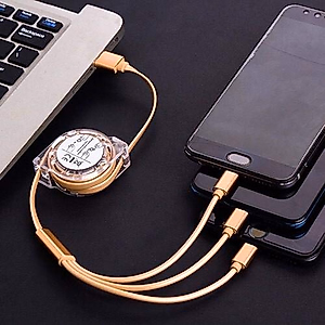 BoxWave Cable Compatible with Lenovo LOQ 16" Intel (RTX 4050) - AllCharge miniSync, Retractable, Portable USB Cable - Jet Black