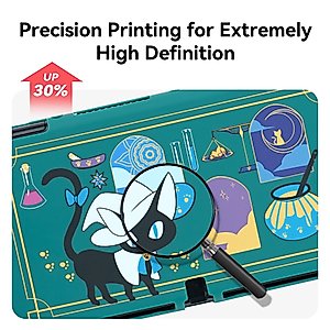 GeekShare Protective Case Slim Cover Case Compatible with Nintendo Switch OLED - Shock-Absorption and Anti-Scratch Skin Case for Switch OLED - Alchemy Cat (for OLED Model)
