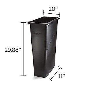 STAPLES Brighton 2625781 Indoor Trash Can Without Lid Black Plastic 23 Gal. (Bpr50718)