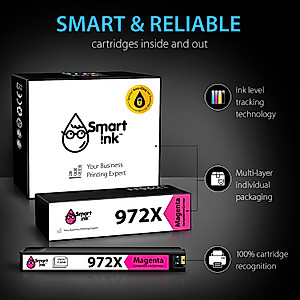 Smart Ink Compatible Ink Cartridge Replacement for HP 972X 972 X (4 Pack Combo) to use with PageWide Pro 477dw 577dw 452dw 477dn 452dn 577z 552dw P55250dw Printers (Black & Cyan Magenta Yellow)