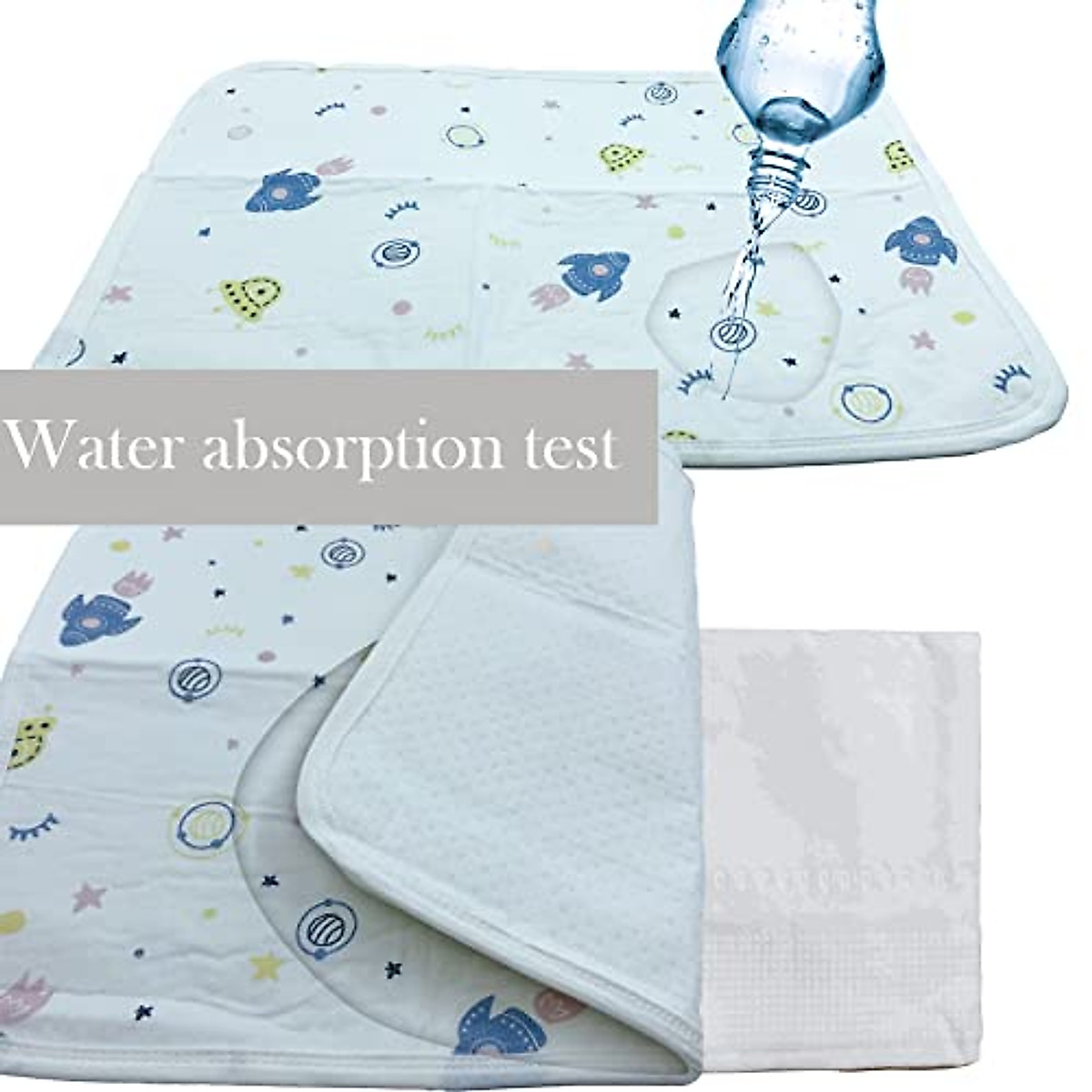 MUYG Washable Guinea Pig Cage Liners,4 Pack Hamsters Anti Slip Absorbent Pee Pads Small Animals Cute Waterproof Training Bedding Liner Pad for Bunny Rabbit Chinchilla Hedgehog(11.8x17.7in)