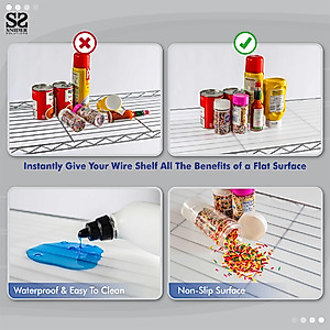 Wire Shelf Liners Set of 4 (36 x 14 inches) Plastic Waterproof Acrylic Storage Mat Organization Cover for Metal Shelves