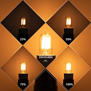 Hcnew E12 LED Candelabra Light Bulbs, 40W Equivalent Mini T20 Chandelier Bulbs, Warm White 2200K Dimmable Range Hood Bulbs Bedside Lamps, 350LM, 2 Pack