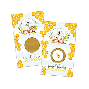 Bumblebee Scratch Off Game Cards (30 Pack) - Fun Bridal Shower Games, Modern Wedding Activities, Lottery Tickets for Door Prizes, Raffle Drawings, Instant Win Scratchers, Baby Shower Party Favors