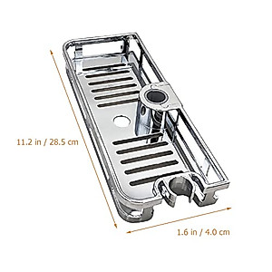 Zerodeko Shower Rod Shower Rod 3pcs Shower Shelf for Slide Bar Bathroom Shower Rack Organizer Toiletries Holder Shower Rod Toilet Triangle Rack