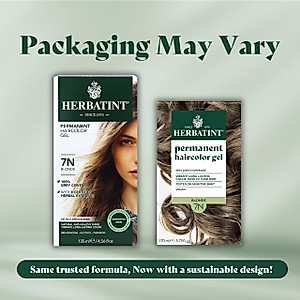 Herbatint Permanent Haircolor Gel, 7N Blonde, Alcohol Free, Vegan, 100% Grey Coverage - 4.56 oz