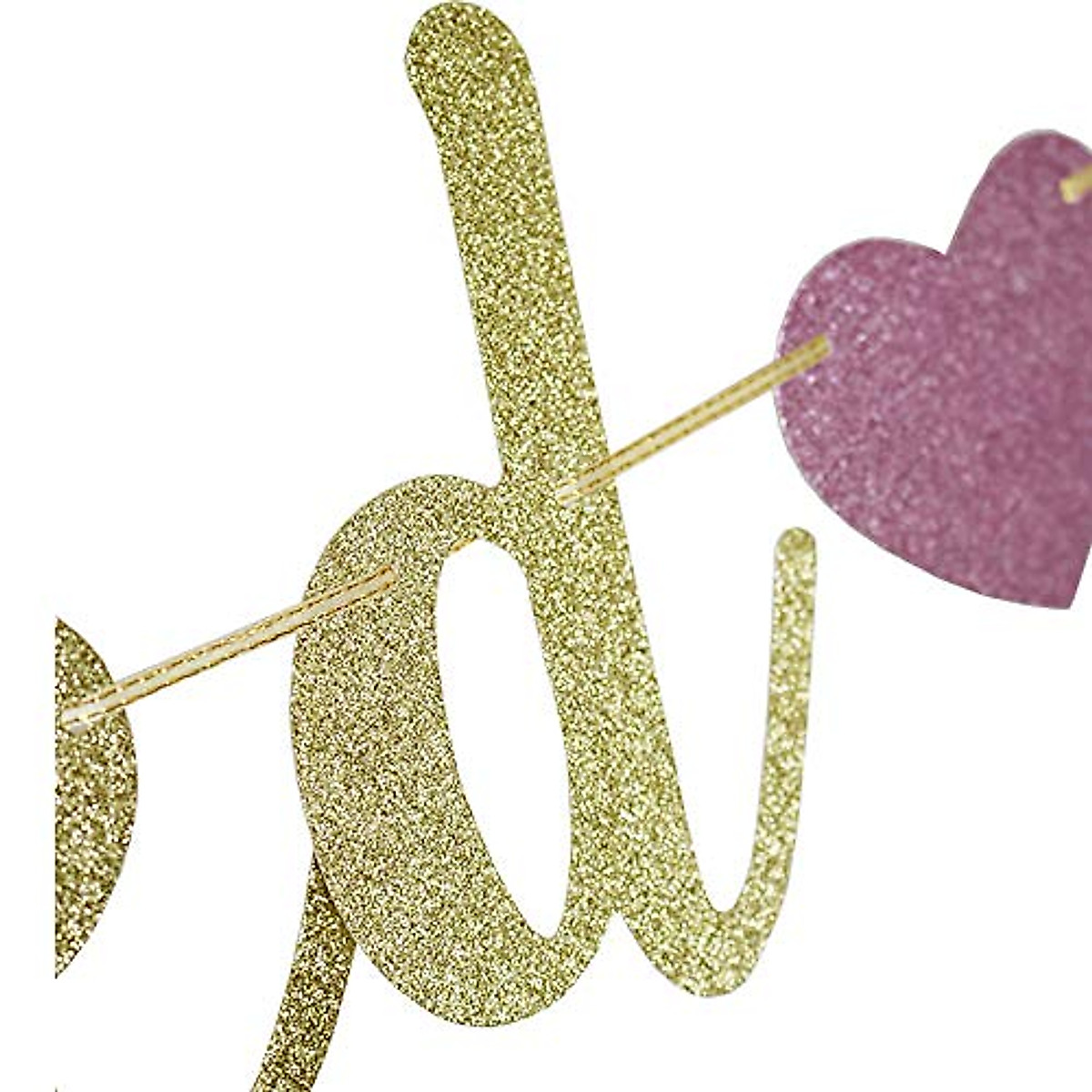 Just Married Banner-Romantic Wedding Sign,Bridal Shower Engagement Bunting Photo Booth Props.