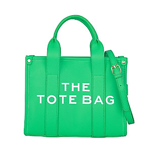 JQAliMOVV Tote Bag for Women, Trendy Leather Tote Bag Small Personalized Top Handle Crossbody Handbags for Work Travel (Green)