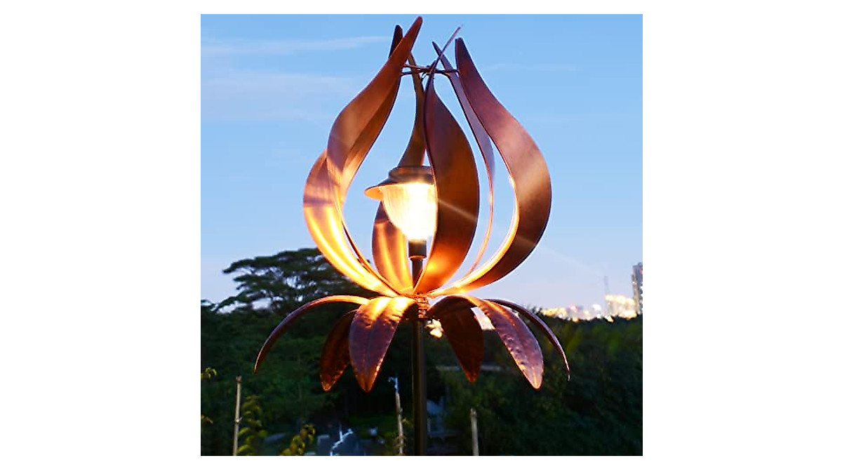 Large Solar Wind Spinner for Gardens - 83 Inch Outdoor Decor