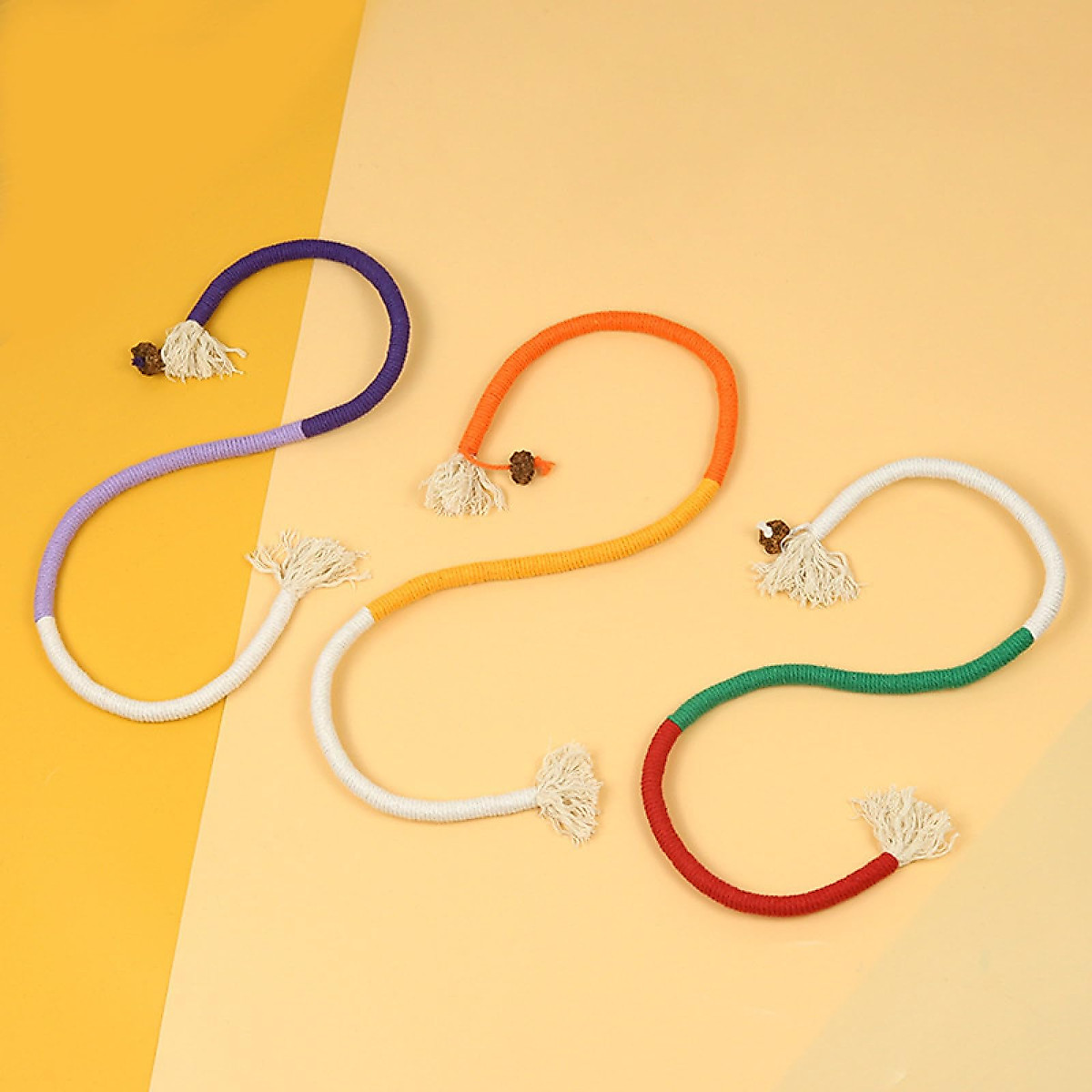 Cat Toys Extended Catnip Toys for Indoor Kitten Cat Chew Molar Scratch Interactive Cat Cotton Rope Cleaning Teeth Cat Dental Stick Cat Treat Kitty Self Play Cat (23.6”) (mixed colors 3pcs,One Size)