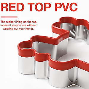 COOKIEQUE 4 Pieces Christmas Cookie Cutters Set with Santa Face, Reindeer Face, Snowman Face, Mrs. Claus Cookie Cutters for Baking Christmas Unique Design with Protective Red Top PVC