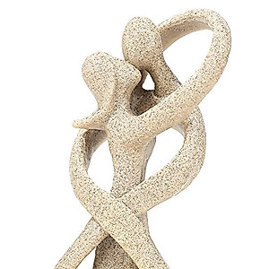 Sandstone Sculpture,Handmade Sandstone Kiss Lovers Couple Statue Sculpture Carved Figurine Art Craft Decoration,for Home, Office and Studio Decoration