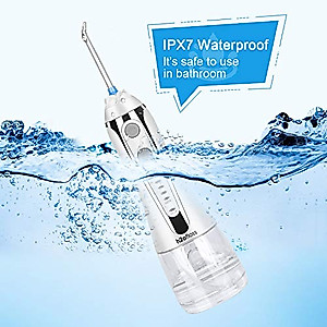 H2ofloss Cordless Water Dental Flosser, Portable Oral Irrigator for Teeth, Braces, Rechargeable & IPX7 Waterproof Teeth Cleaner for Home Travel