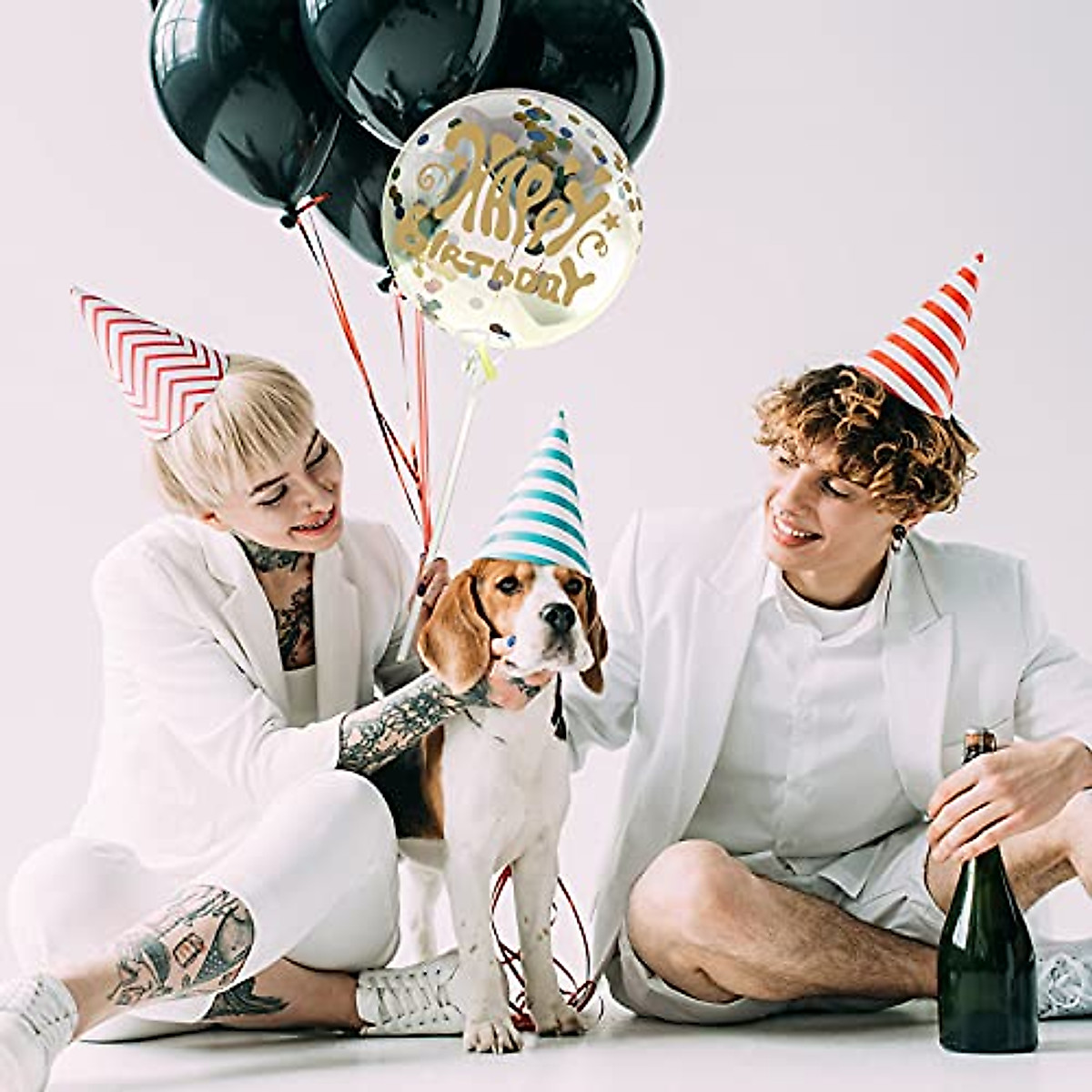 20 Pieces Transparent Bobo Balloons and 20 Pieces Bobo Balloon Sticks Clear Balloon Holder with Cups Bubble Clear Balloon for Birthday Party Wedding Anniversary Indoor and Outdoor Decoration (20 Inch)