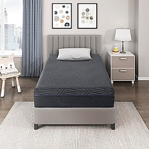 Lexicon Twin Mattress, 11 Inch Green Tea Gel Memory Foam Mattress, Charcoal Infused Mattress for Comfort and Support, CertiPUR-US Certified, Bed in a Box