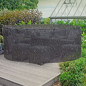 BAOFI Garden Furniture Covers Waterproof 24x24in, Patio Furniture Cover Round, Table Covers 420D Oxford Fabric Windproof Dust Proof Rip Proof for Outdoor Dining Table and Chairs