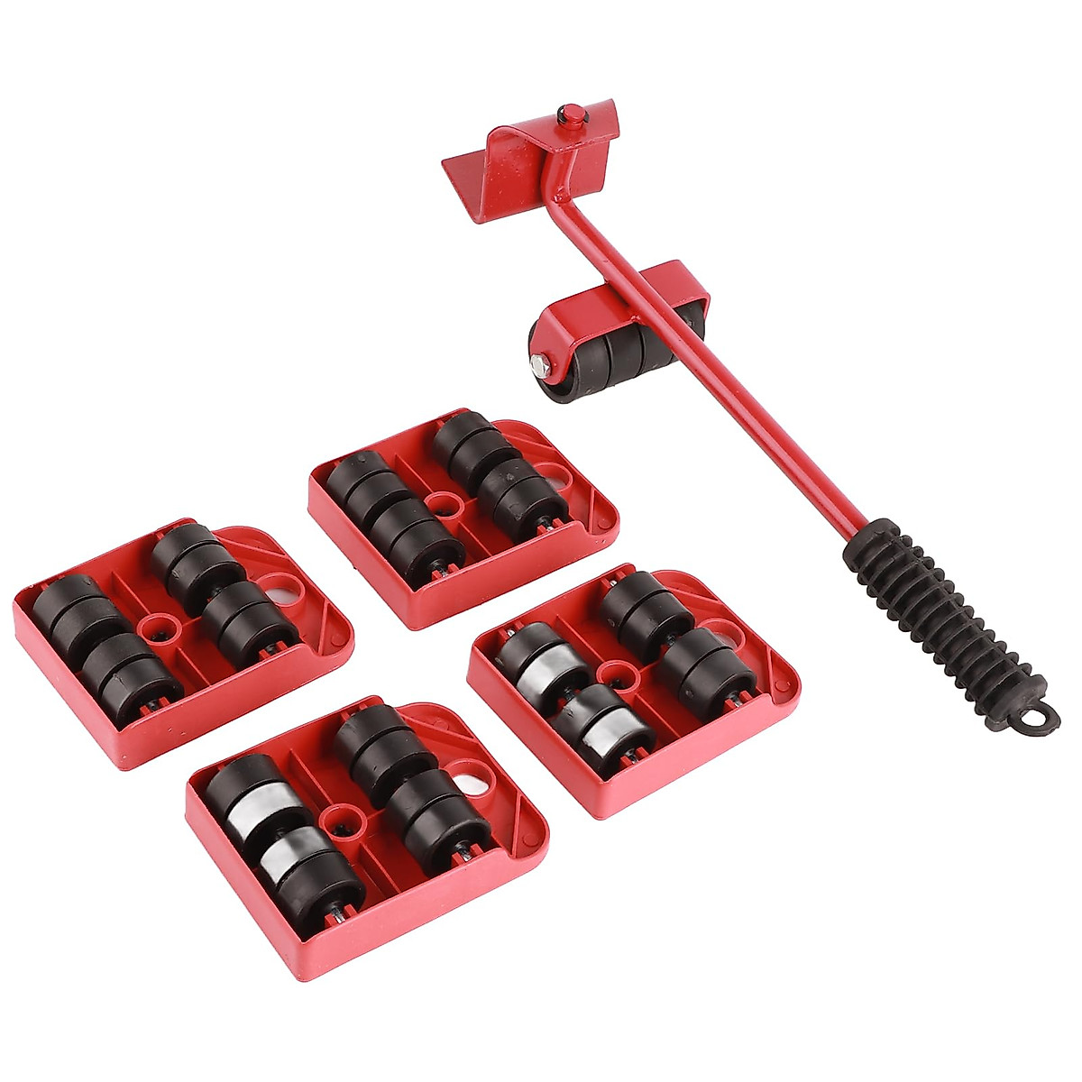 Set of 5 Furniture Mover with Wheels and Lifter, 200kg Bearing Load Capacity, Furniture Lift Mover Tool Set, Universal Move Tools Lifting Equipment for Sofa Table Cabinet
