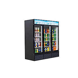 FRICOOL Commercial 3 Glass Door Merchandiser Refrigerator-Upright Beverage Cooler with LED Lighting