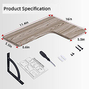 MOLYHOM Wood Floating Corner Shelves, Wall Shelves for Bedroom, 4 Sets of Wall Mounted Shelf