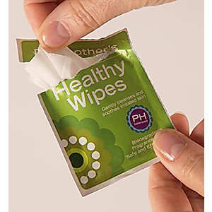 Dr. Soother's Healthy Wipes - PH Balanced Feminine Hygiene Wipes - Unscented - Hypoallergenic - Alcohol & Fragrance Free - 60 Individually Wrapped Cleansing Wipes for Women & Girls