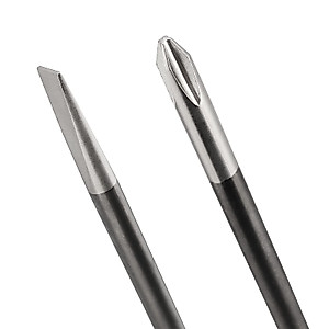 SEUNMUK 6 Piece 12 Inch long Magnetic Precision Screw Driver Tool, Flat Head and Cross Head Screwdriver Set, Magnetic Long Screwdriver Set with Rubber Handle