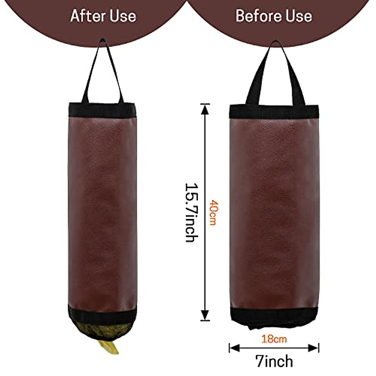 SWISSELITE Plastic Bag Holder, Wall Mount Shopping Bag Organizer, Reusable Mesh Hanging Grocery Bags Storage Dispensers