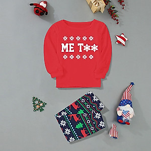 TOUPKO Christmas Pajamas for Family, Funny Letter Family Christmas Pjs Matching Sets Snowflake Short Sleeve Xmas Sleepwear (But I Do, Women/X-Large)