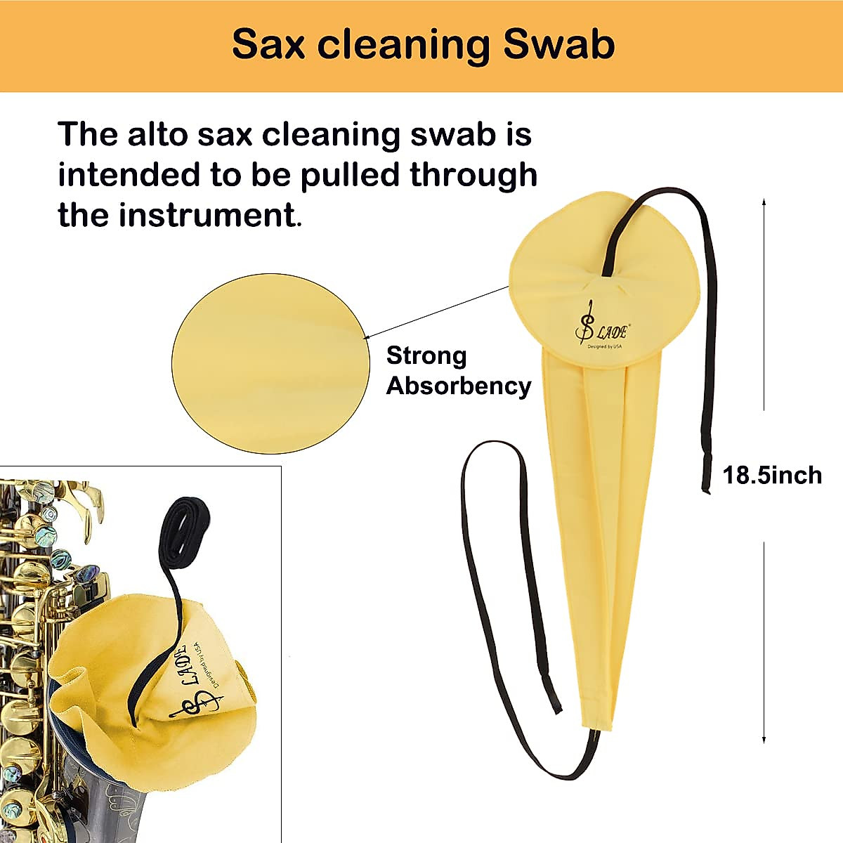 Saxophone Cleaning Kit, 10-in-1 Alto Saxophone Cleaning Kit Including Sax Cleaning Cloth, Mouthpiece Brush, Mini Screwdriver Cleaning Cloth for Flute and Wind & Woodwind Instrument