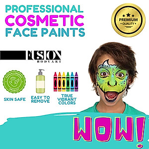 Fusion Body Art Pro Quality Professional Face Painting Palette - Leanne's Pretty Rainbow | Hypoallergenic Safe & Non-Toxic - Perfect for Full Face Designs and Cheek Art | US FDA and EU compliant