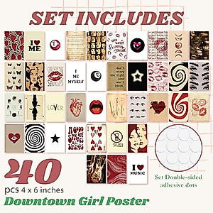 97 Decor Downtown Girl Room Decor - 40 Pcs Downtown Girl Posters Y2k Pictures, Coquette Room Decor Aesthetic, Retro Y2k Collage Kit, Rockstar Coquette Wall Art Prints (4x6 Inches)