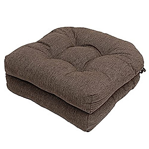 RACE LEAF 19" x 19" Patio Chair Seat Pads Brown - Outdoor/Indoor Patio Cushions Set of 2 - Replacement Cushions for Chairs and Seating - Olefin Seat Pads for Porch, Deck, and Garden Seats