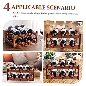 Veemoon Solid Wood Wine Rack Wine Storage Stand Wine Cabinet Organizer Water Bottle Holder Stand Liquor Cabinet for Home Table Top Wine Rack Show Racks for Floor Red Wine Display Rack