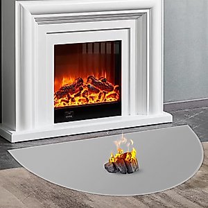 Hearth Rugs for Fireplaces Fire Resistant, 42 x 24 inch Fireproof Fireplace Mat Hearth Rug, Hearth Pads for Wood Stove Fireplace Indoor Outdoor, Protect Floors Carpets from Sparks Embers-Grey, 1mm