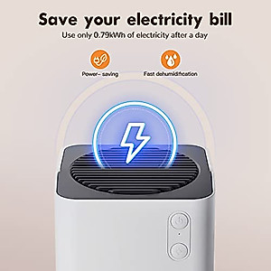 Upenjok 40oz Small Dehumidifier with LED Lights & Auto Shut Off - Perfect for 322 sq. ft Bedroom, Bathroom, RV, Closet KW-CS01 NEW