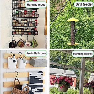 Nisoger 12 Pack 6 Inch S Hook, Large Vinyl Coated S Hooks with Stopper Non Slip Heavy Duty, Steel Metal Black Rubber Coated Closet S Hooks for Hanging Jeans Plants Jewelry Pot Pan Cups Towels